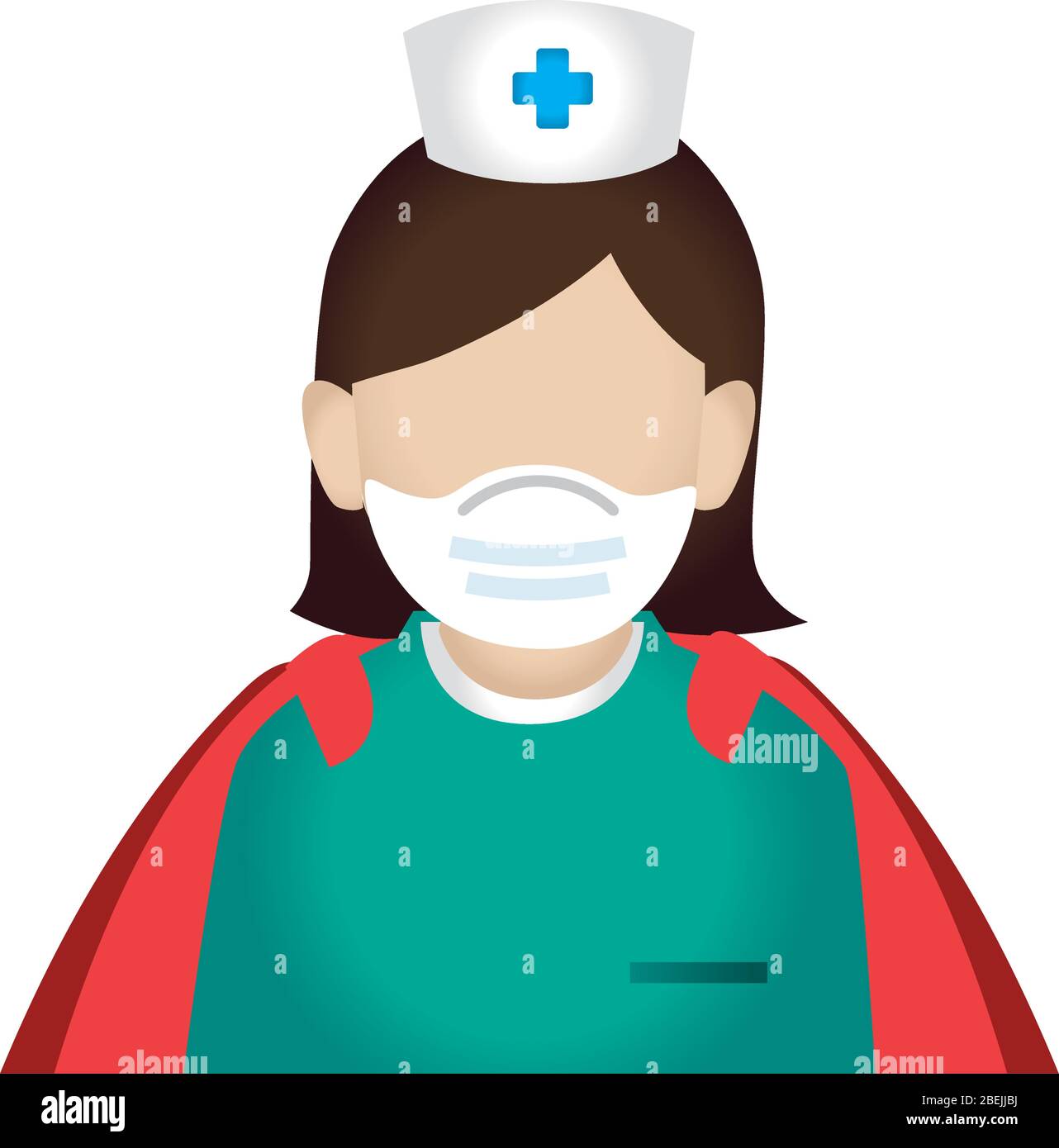 super nurse with hero cloak isolated icon Stock Vector Image & Art - Alamy