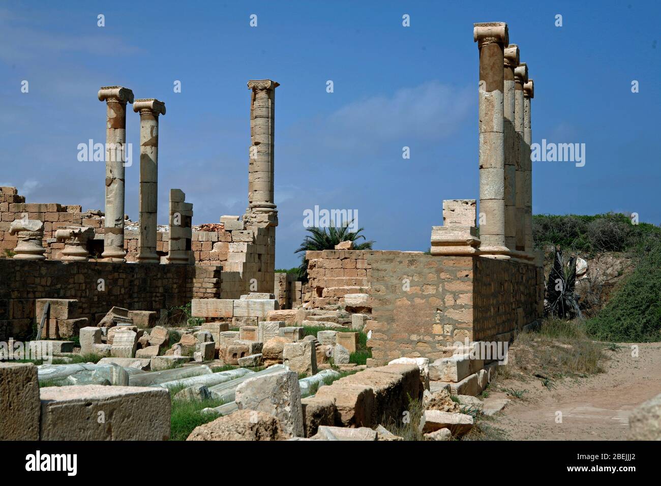 Ruins of the Roman ancient City in Leptis Magna, Libya Stock Photo - Alamy