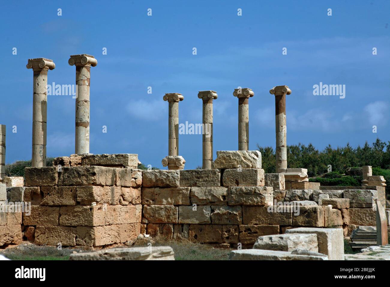 Ruins of the Roman ancient City in Leptis Magna, Libya Stock Photo - Alamy