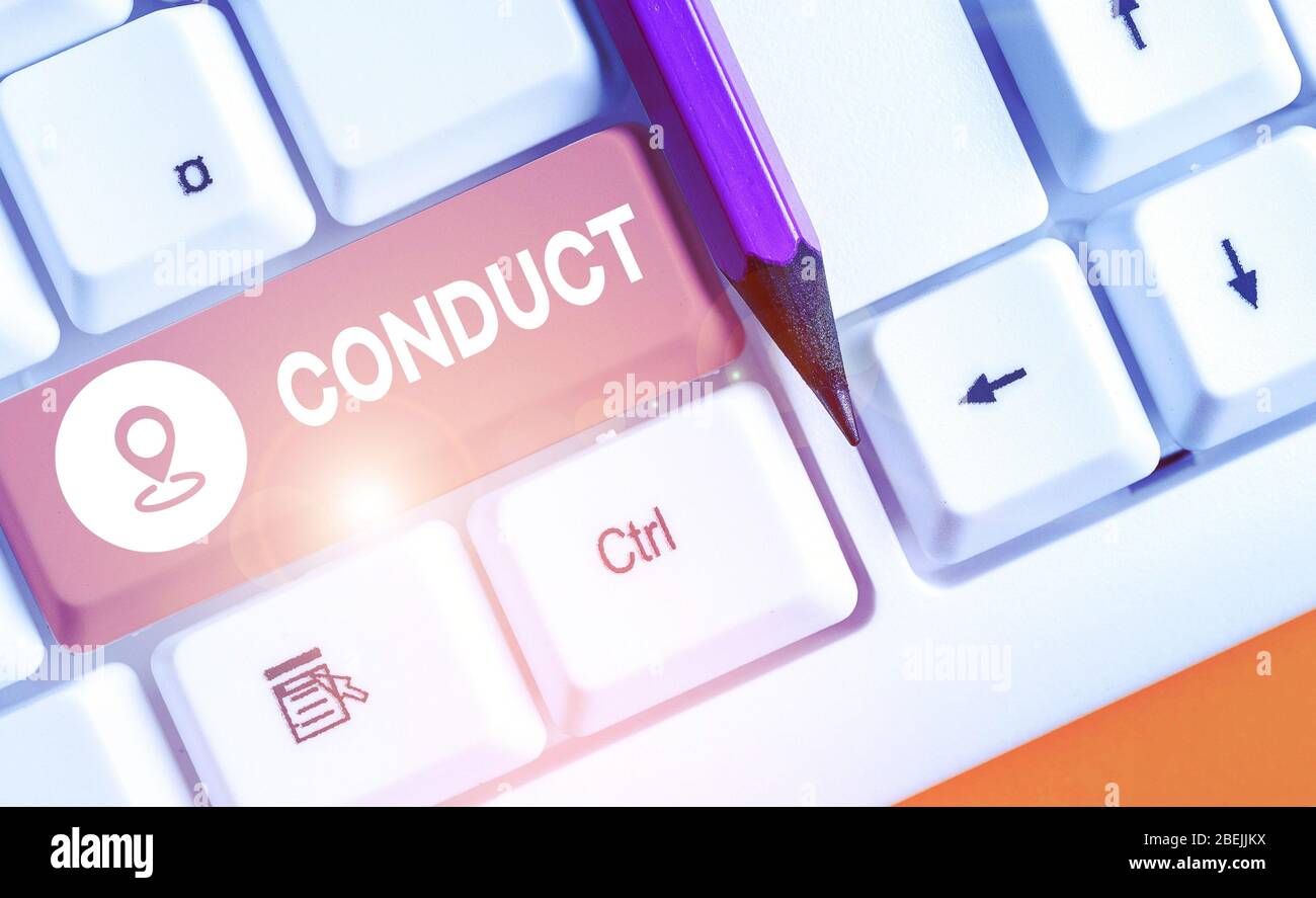 Handwriting text writing Conduct. Conceptual photo manner in which an ...