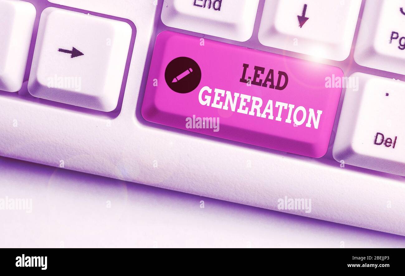 Text sign showing Lead Generation. Business photo showcasing process of ...