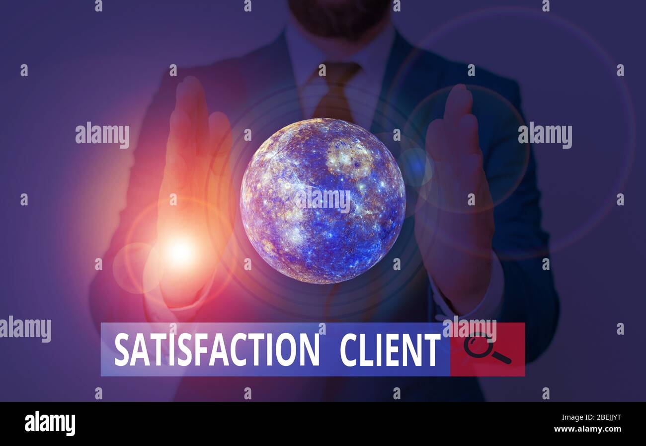 Text sign showing Satisfaction Client. Business photo showcasing ...
