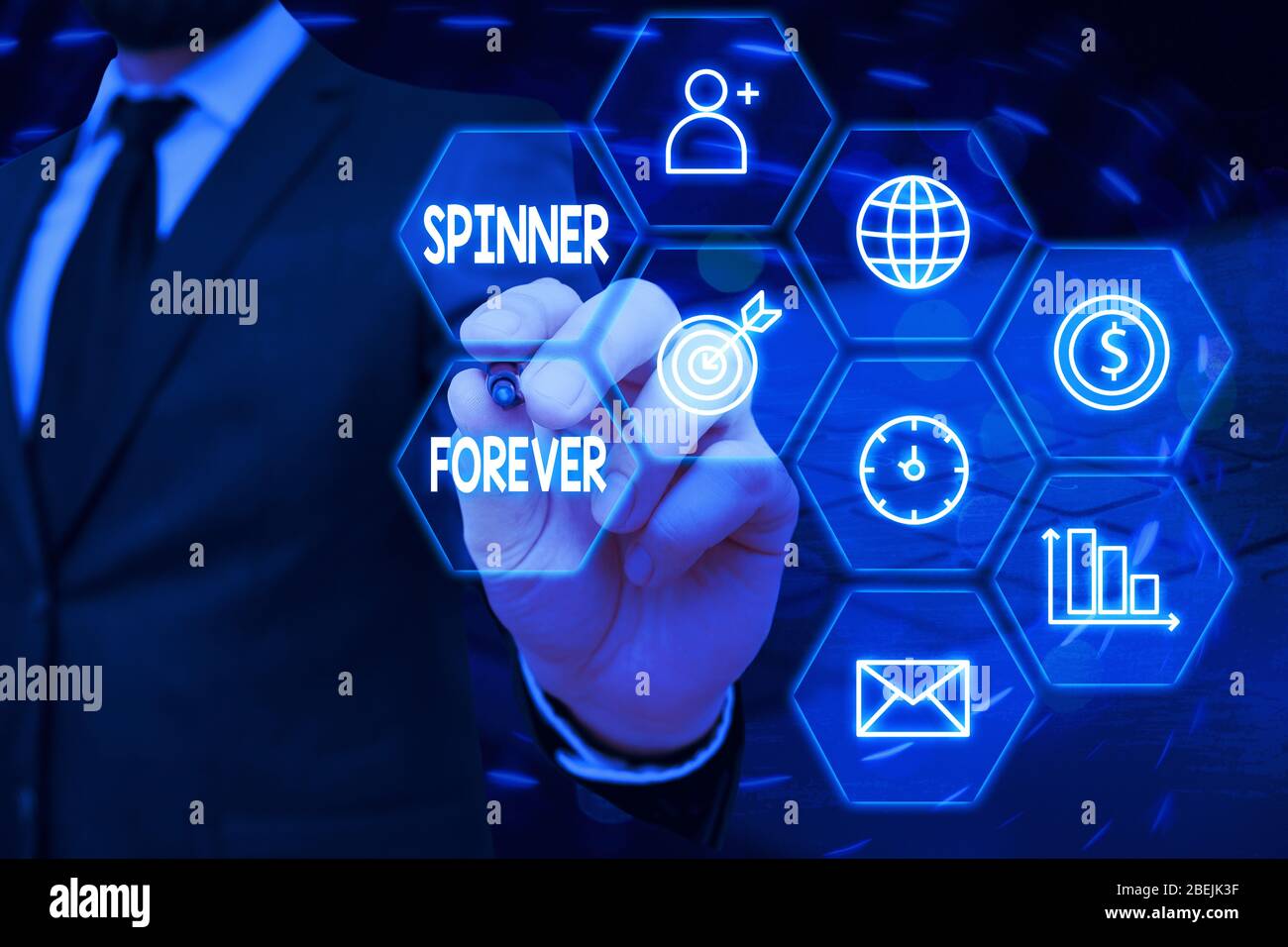 Handwriting text Spinner Forever. Conceptual photo stress reliever for ...