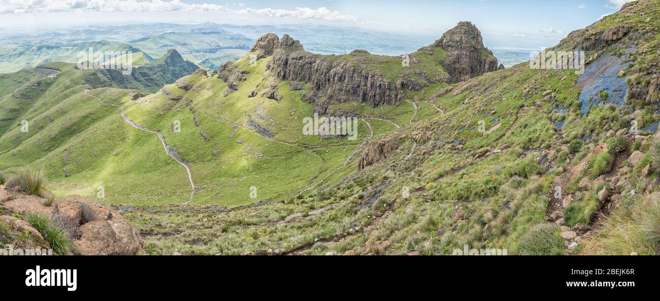 Panorama of the first part of the Sentinel hiking trail. The parking ...