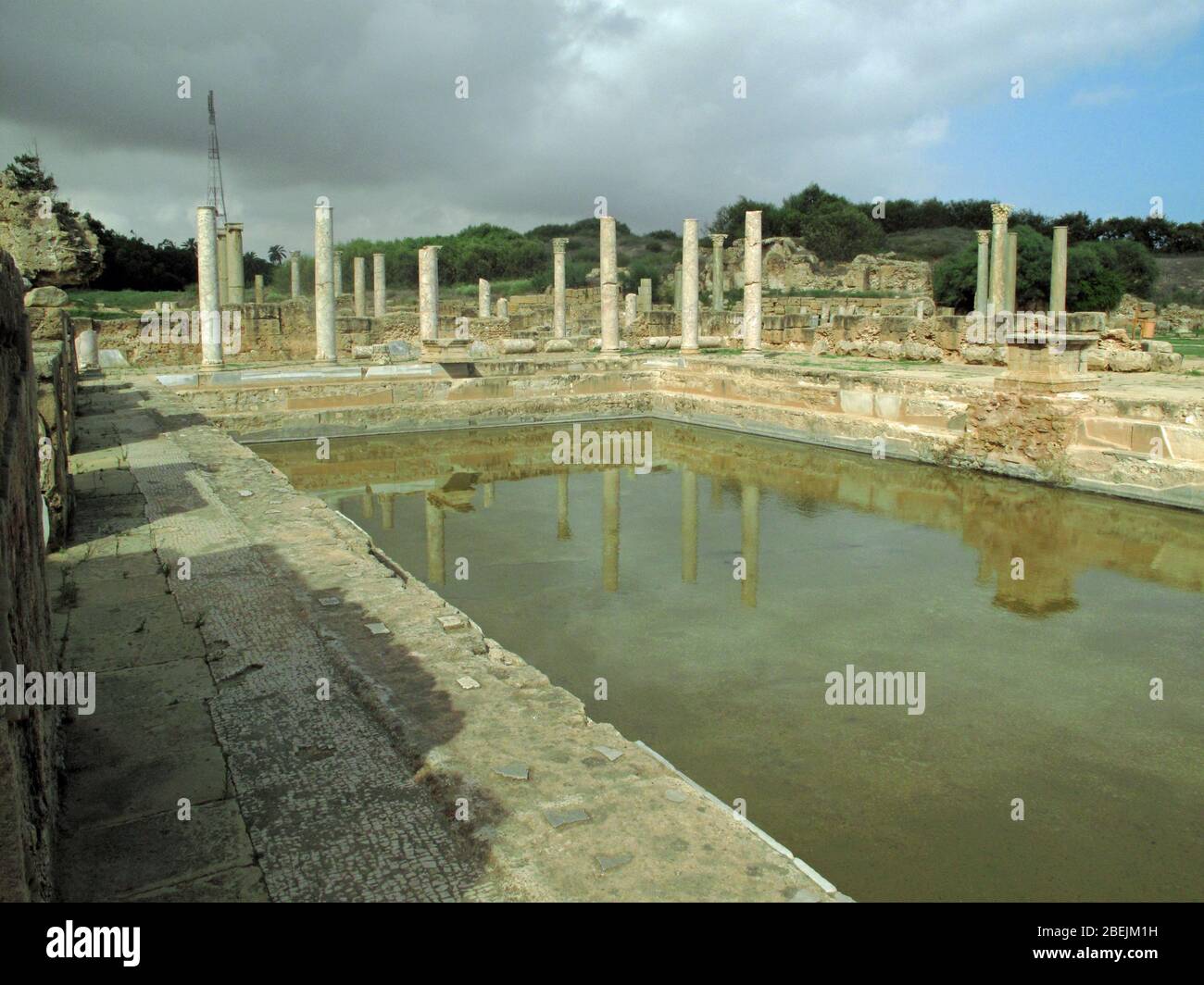 Unesco World Heritage site in Leptis Magna. Hadrianic Baths in the ...
