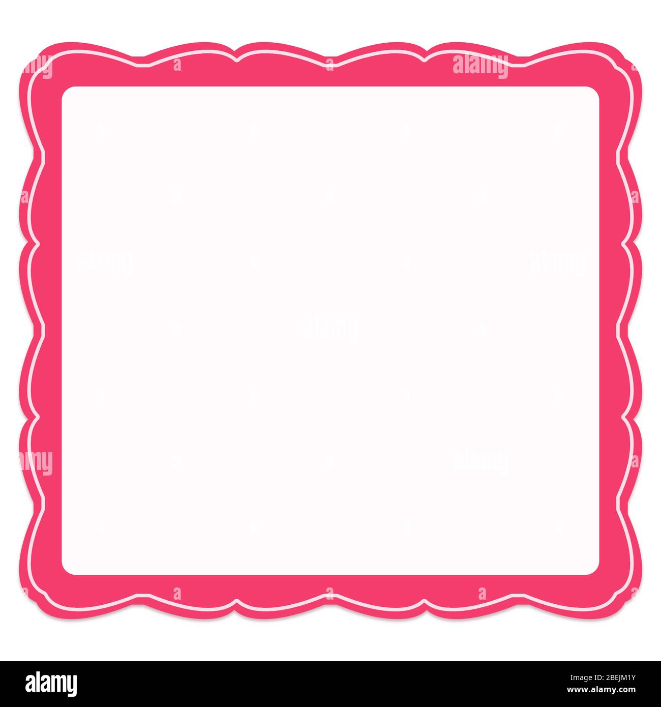 Pink empty vintage frame on white background Stock Photo - Alamy