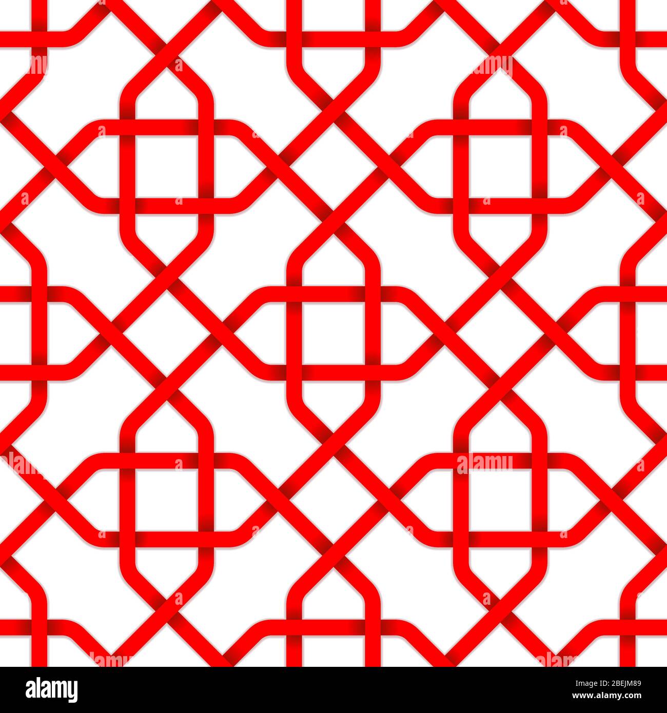 Decorative red abstract geometrical seamless pattern on a white ...