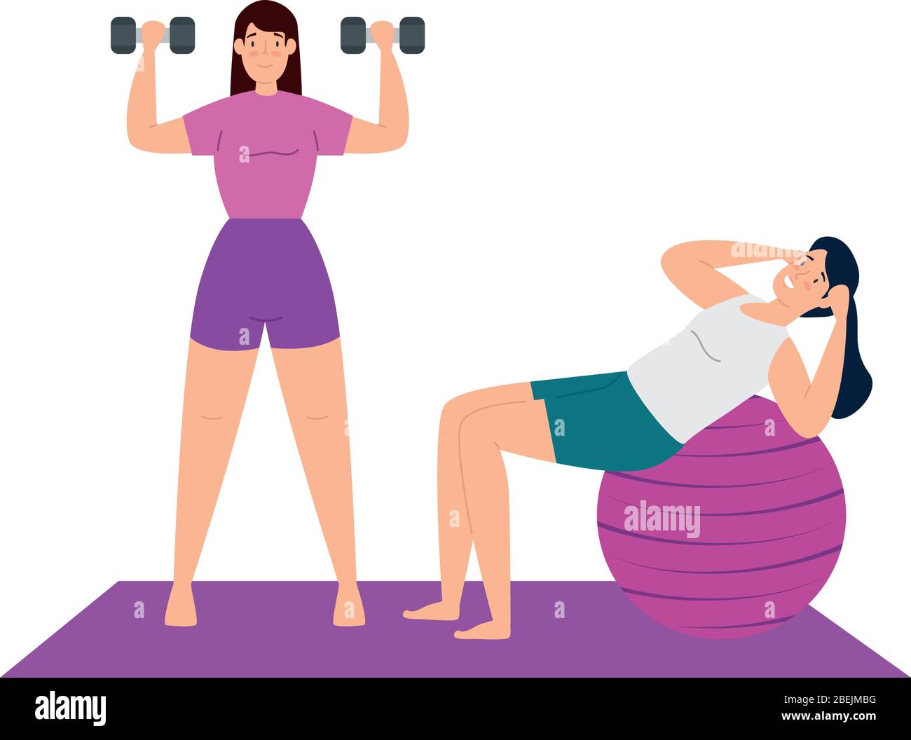 Sporty beautiful young women Stock Vector Images - Alamy