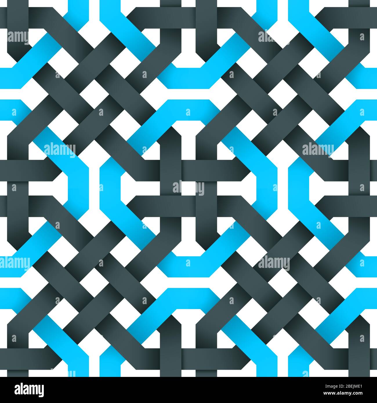 Decorative black and blue abstract geometrical seamless pattern on a ...