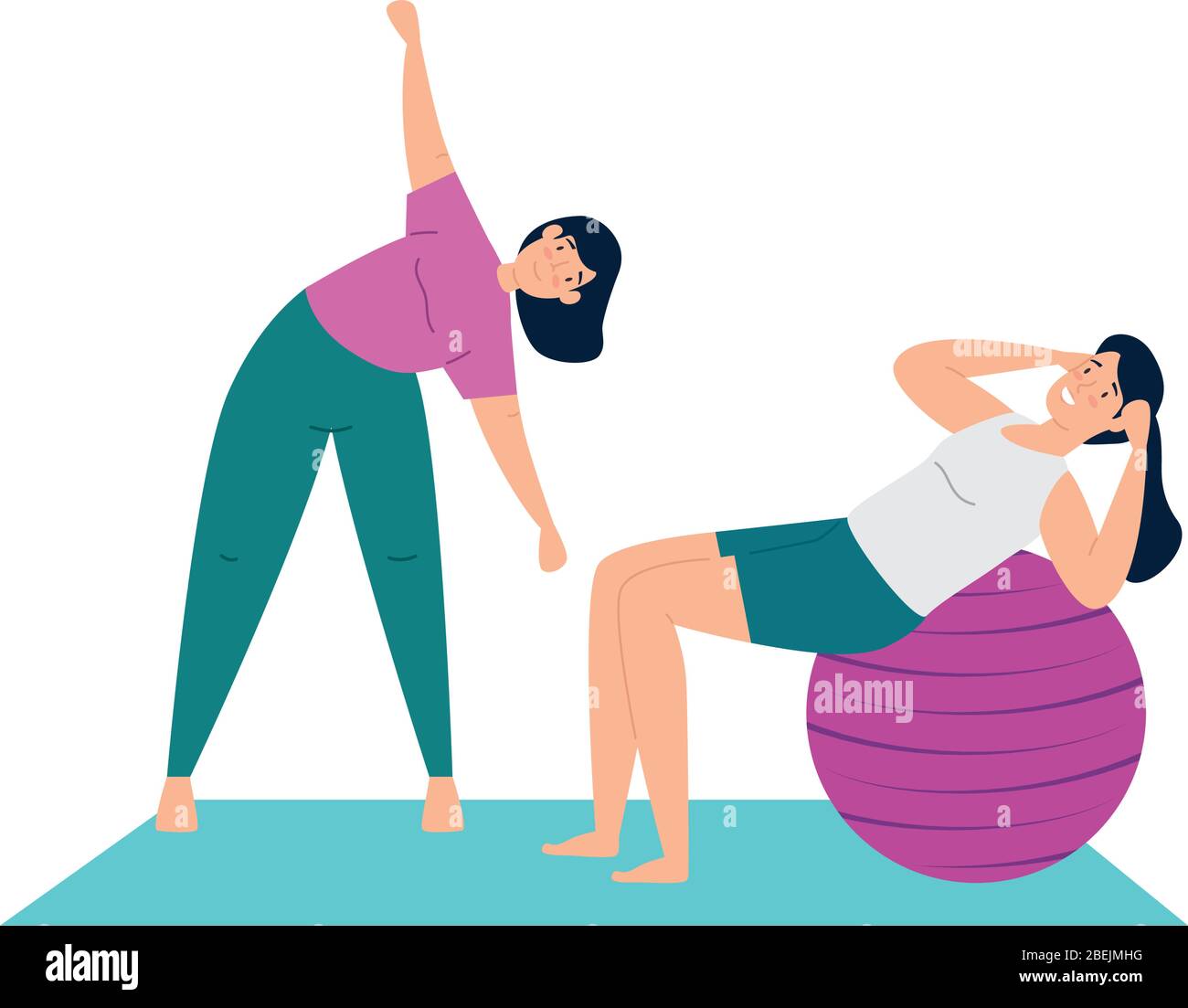 Female athlete performing stretching exercise Stock Vector Images - Alamy