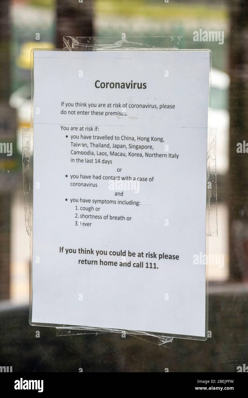 Sheffield UK – April 09 2020: Doctor surgery coronavirus notice -mid ...