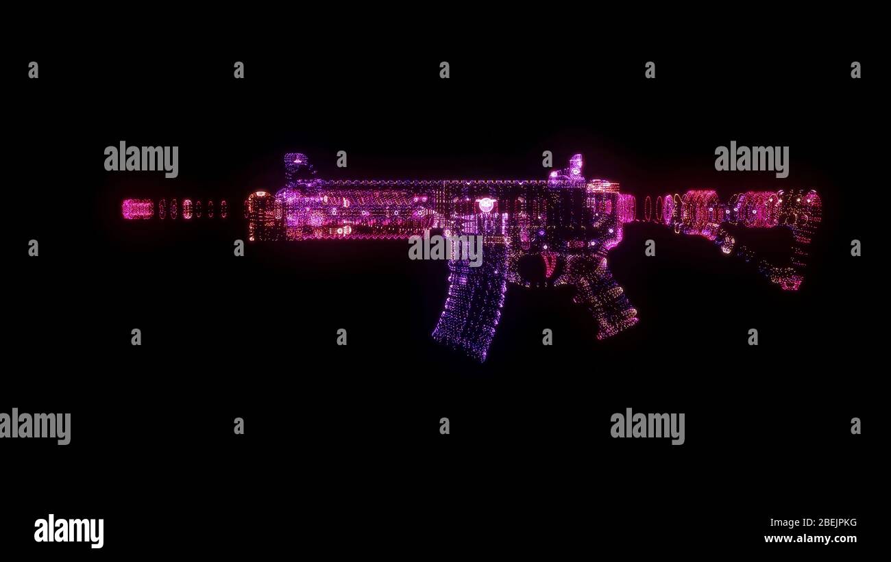 Rgb Weapon Hologram Wireframe. Nice 3D Render on a black background ...