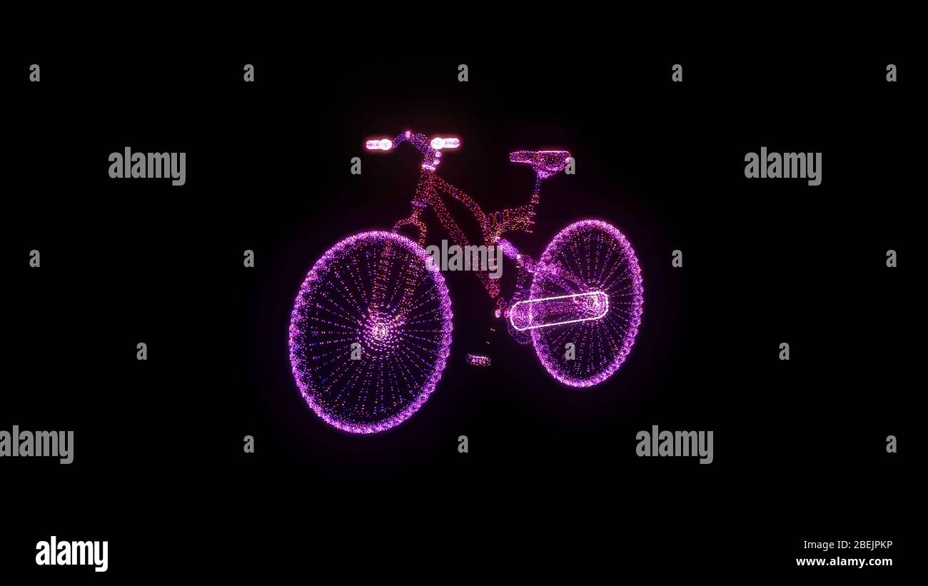 Rgb Bike Hologram Wireframe. Nice 3D Render on a black background Stock ...