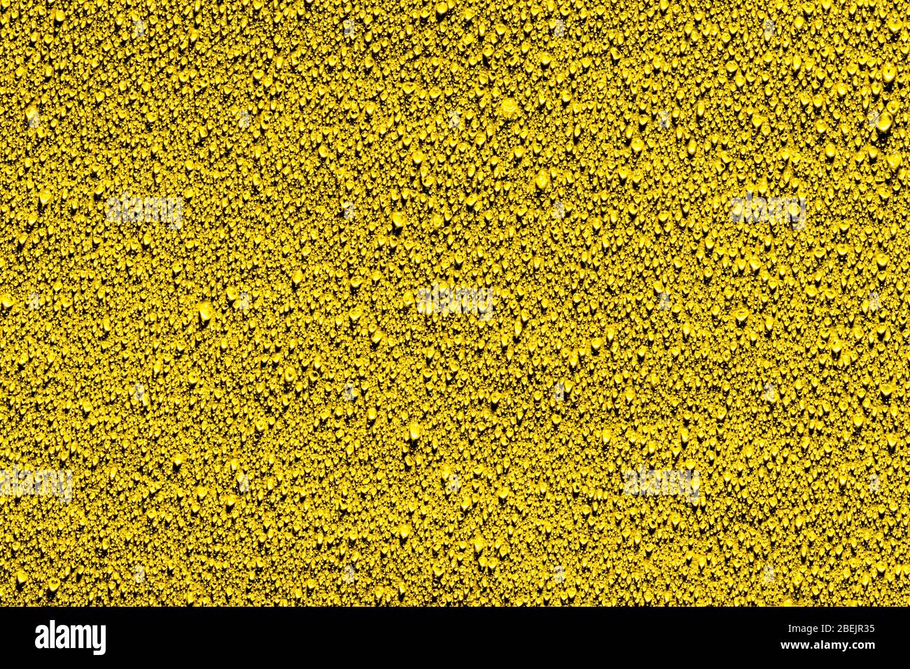 Macro water drops texture on a yellow background. Abstract pattern or ...
