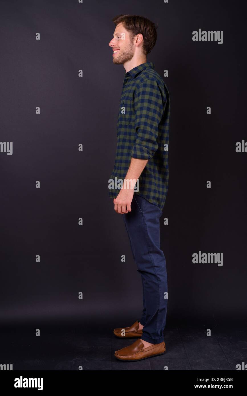 Bearded man profile hipster hi-res stock photography and images - Alamy