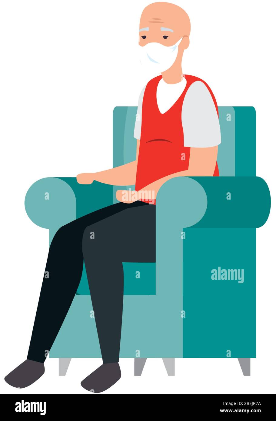 Old person in face mask Cut Out Stock Images & Pictures - Alamy