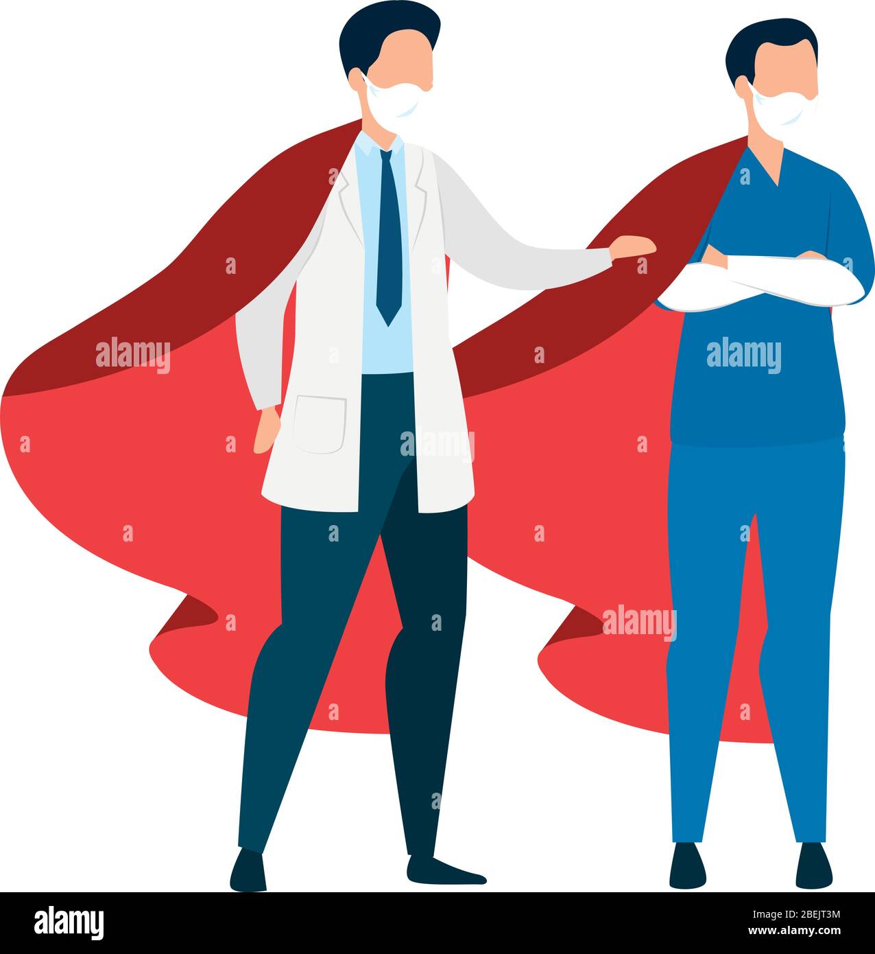 super doctor and paramedic with hero cloak Stock Vector Image & Art - Alamy
