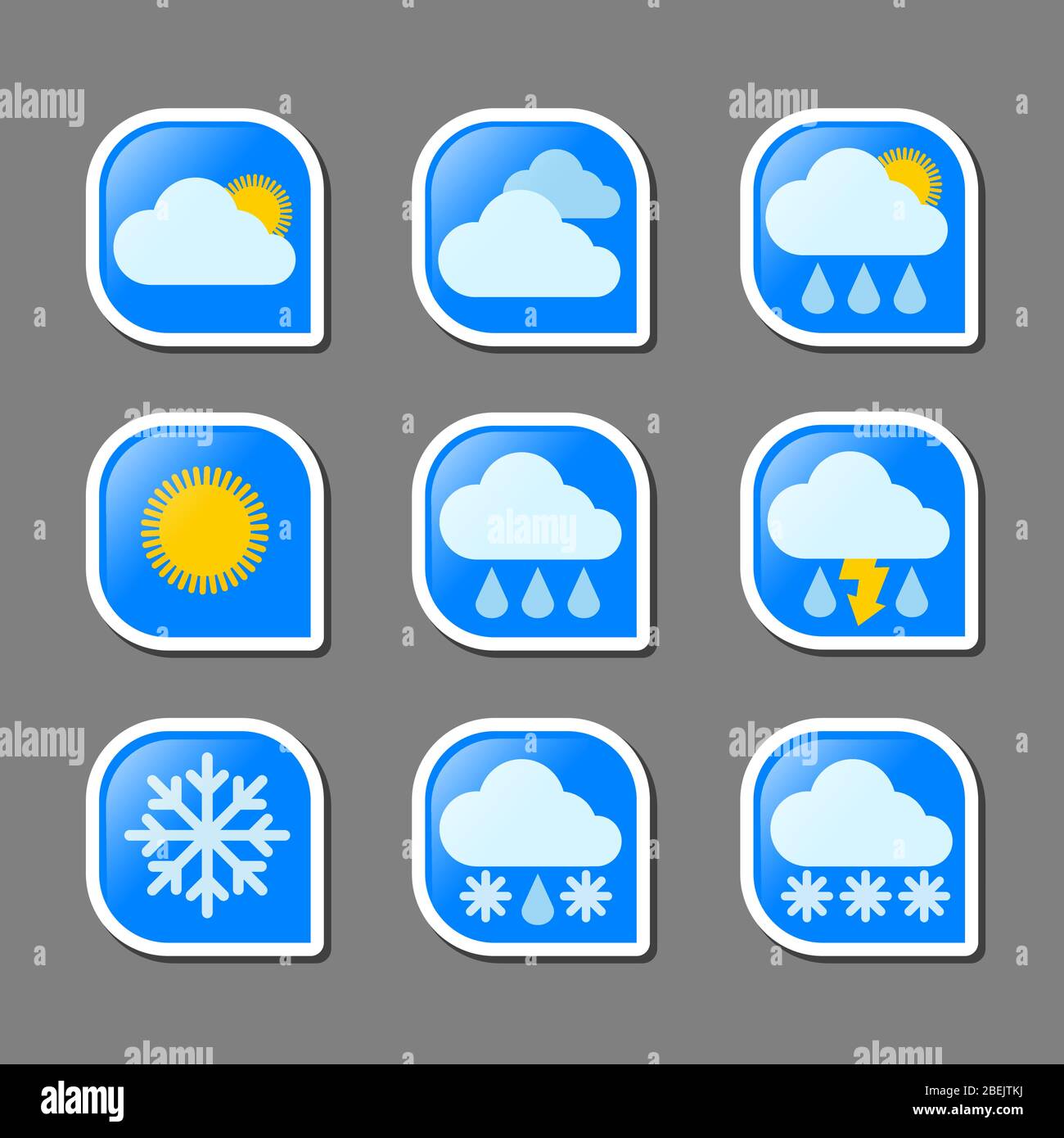 illustration of the meteorology and weather forecast icons set Stock ...