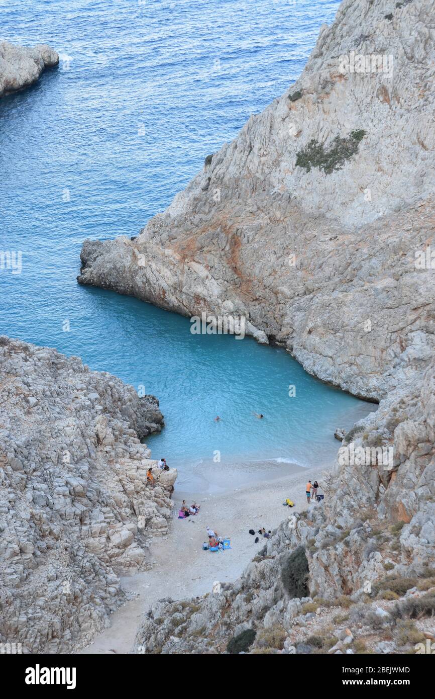 Seitan limani, a beach in the northeast coast of Crete Stock Photo - Alamy