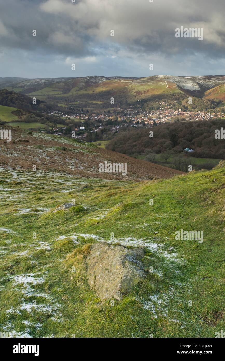 View from Gaerstone on Hope Bowdler Hill, Church Stretton, Shropshire ...