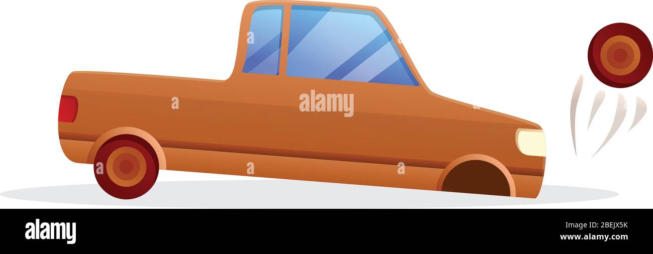 Broken car wheel icon. Cartoon of broken car wheel vector icon for web ...