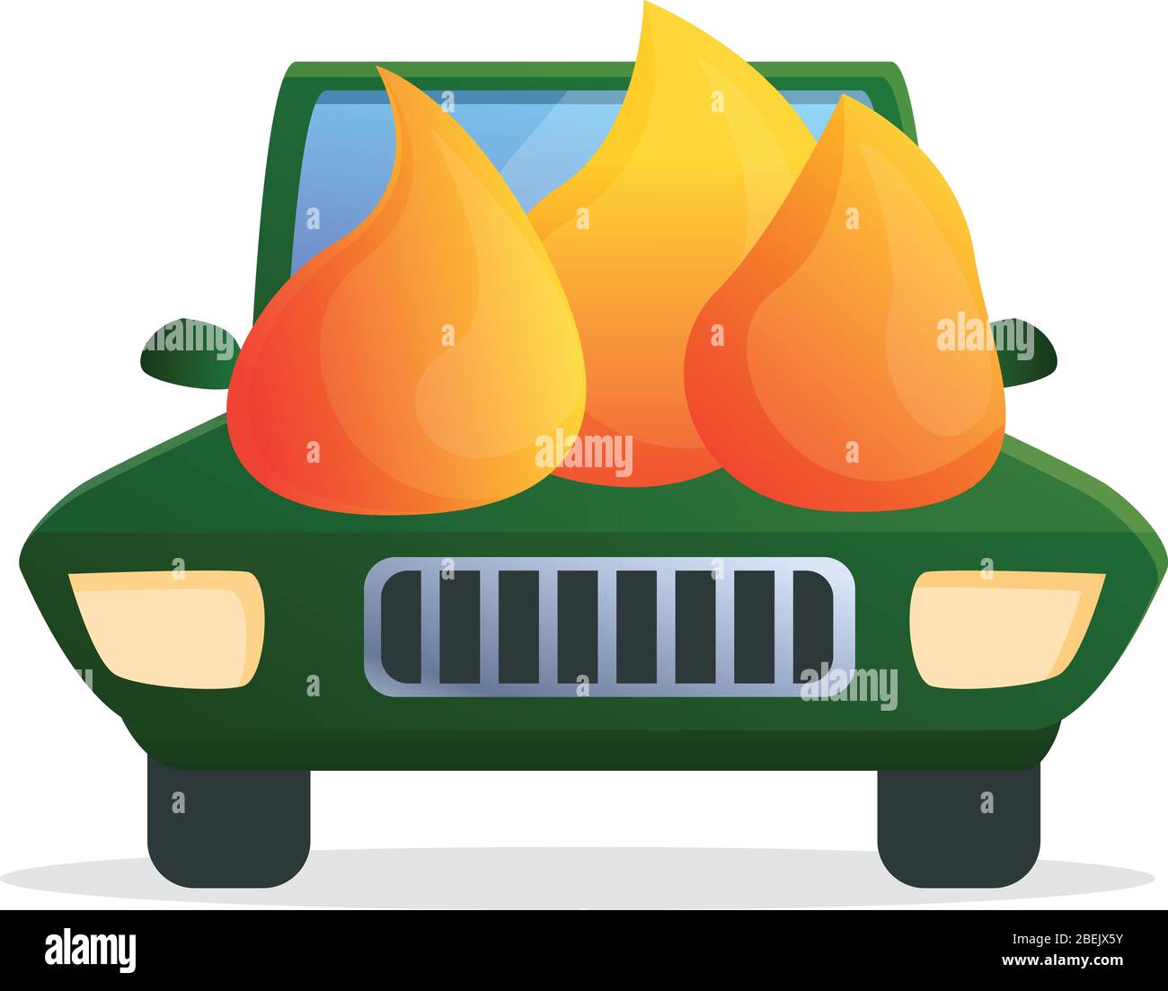 Car on fire accident icon. Cartoon of car on fire accident vector icon ...
