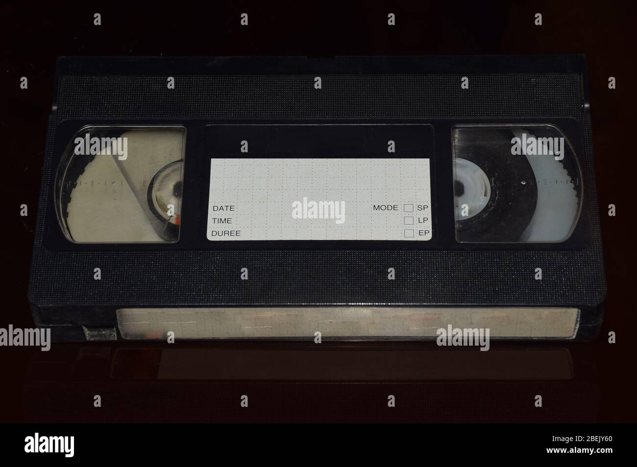 Rare Vintage Old Video Cassette Recorder isolated on a black background ...