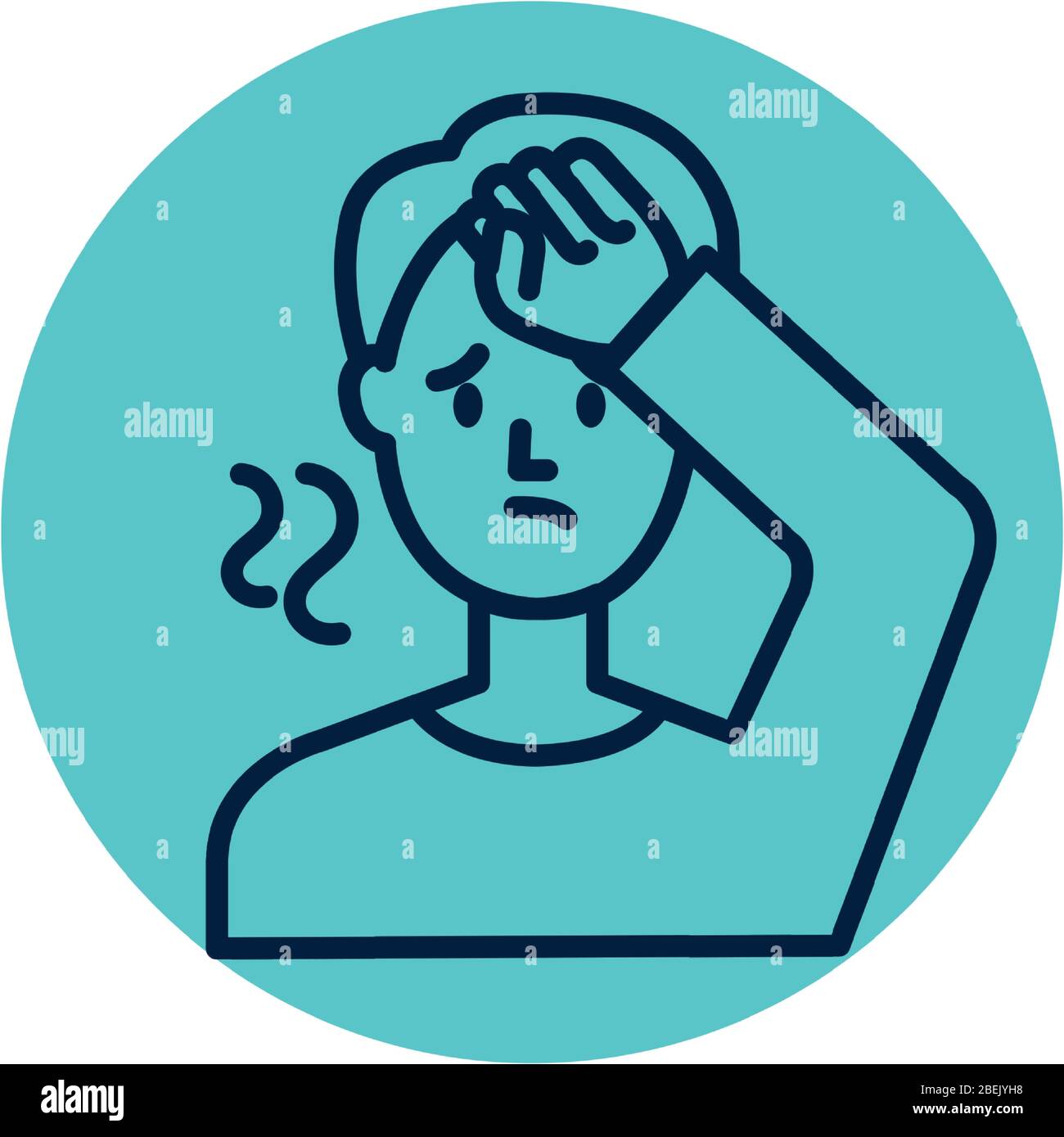 man with fever in frame circular Stock Vector Image & Art - Alamy