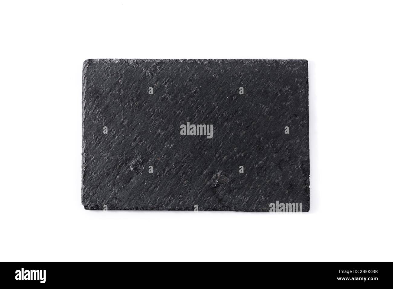 Empty black slate plate isolated on white background Stock Photo - Alamy
