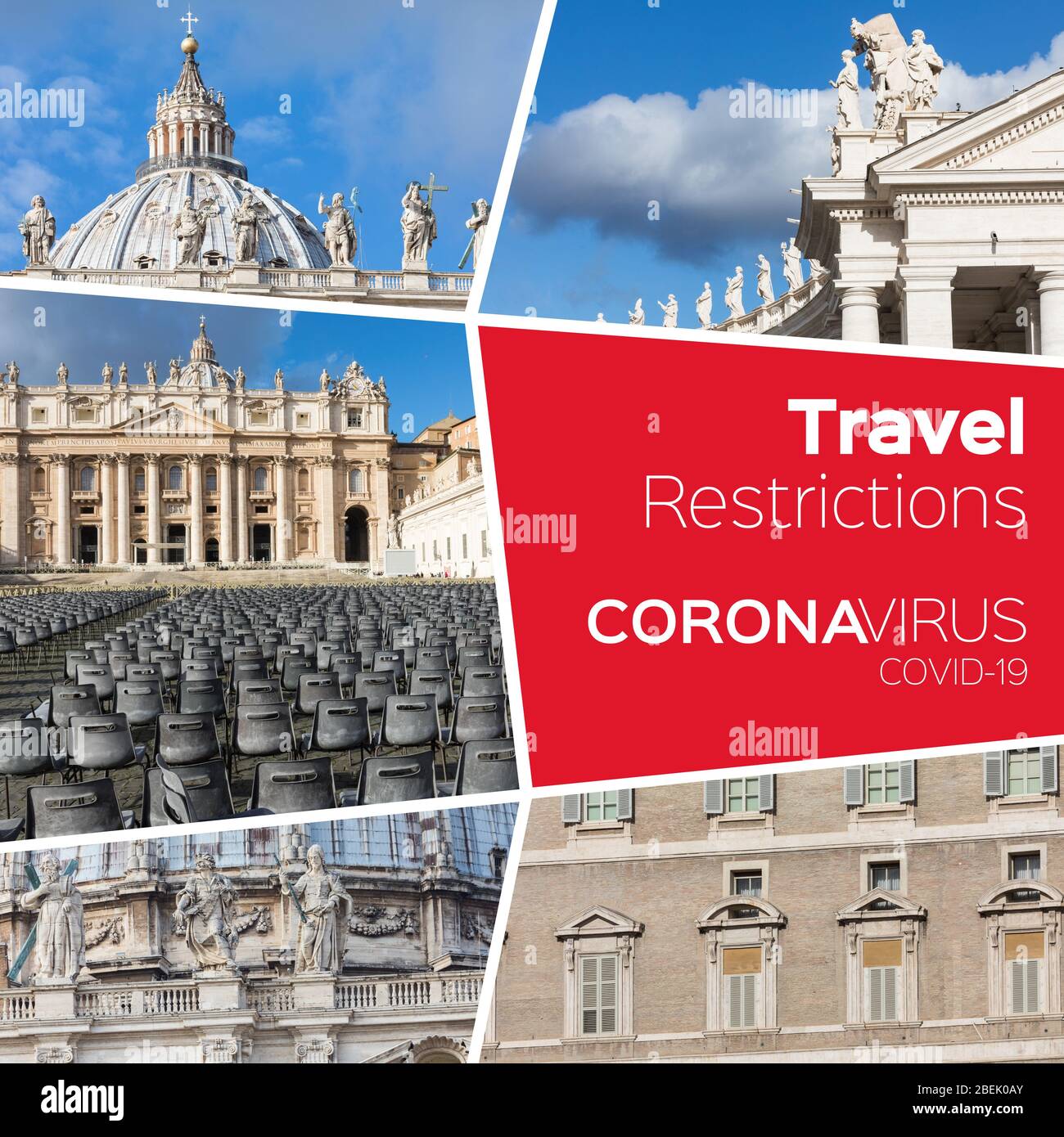 Collage Coronavirus Covid-19 Italy. Rome. Virus epidemic in Vatican ...