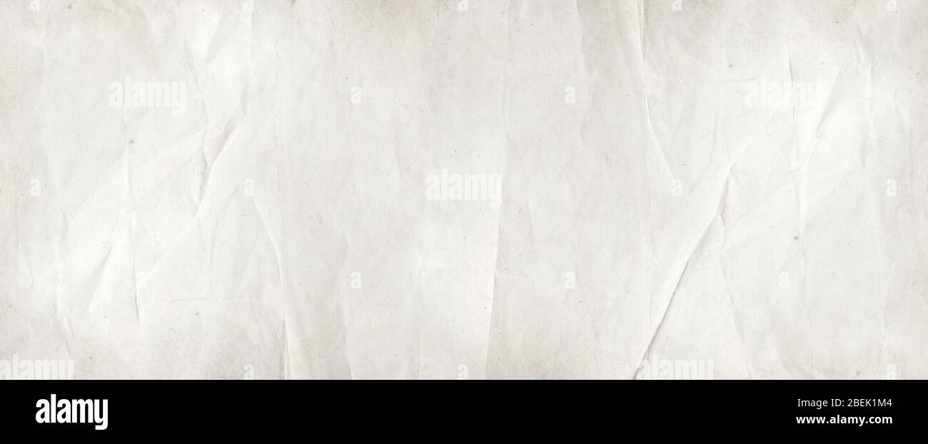 White Crumpled Paper Texture Background Vintage Banner Wallpaper Stock