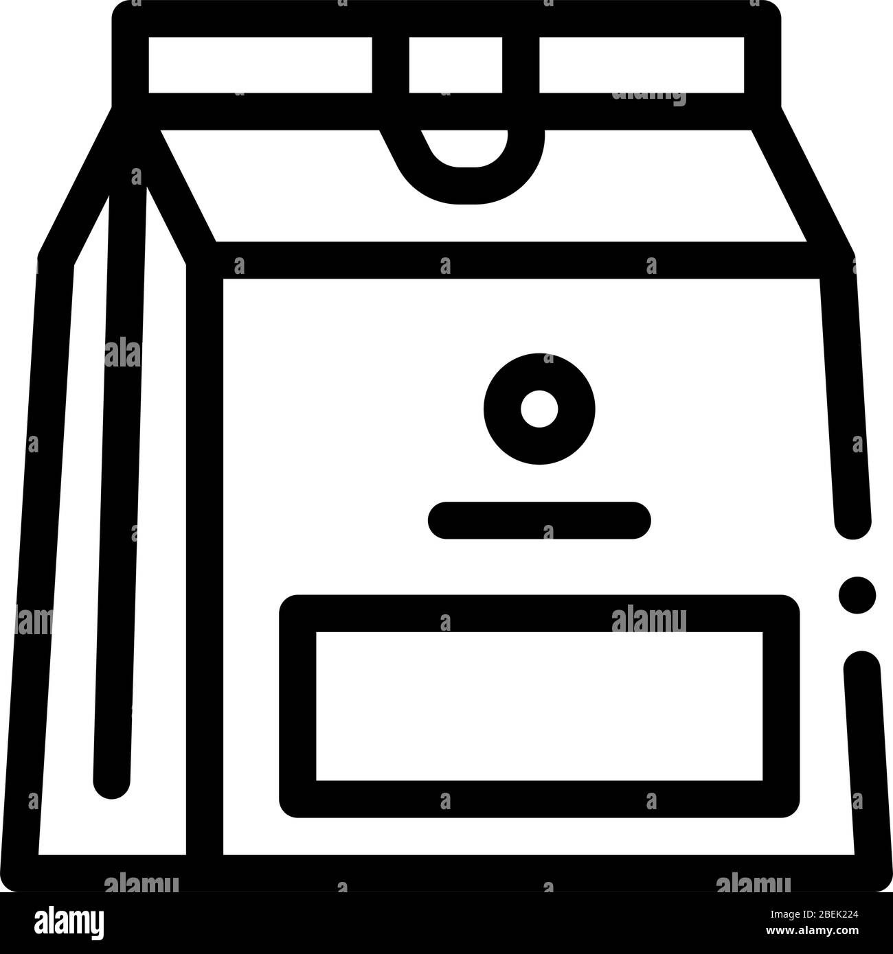 paper bag with food icon vector outline illustration Stock Vector Image ...