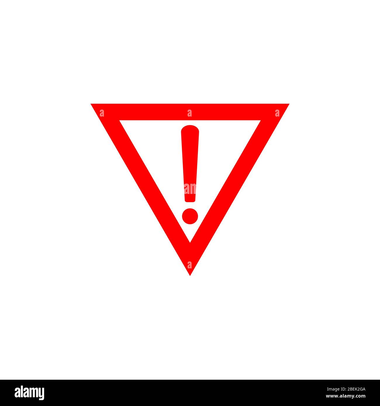 Hazard warning attention sign with exclamation mark symbol vector ...