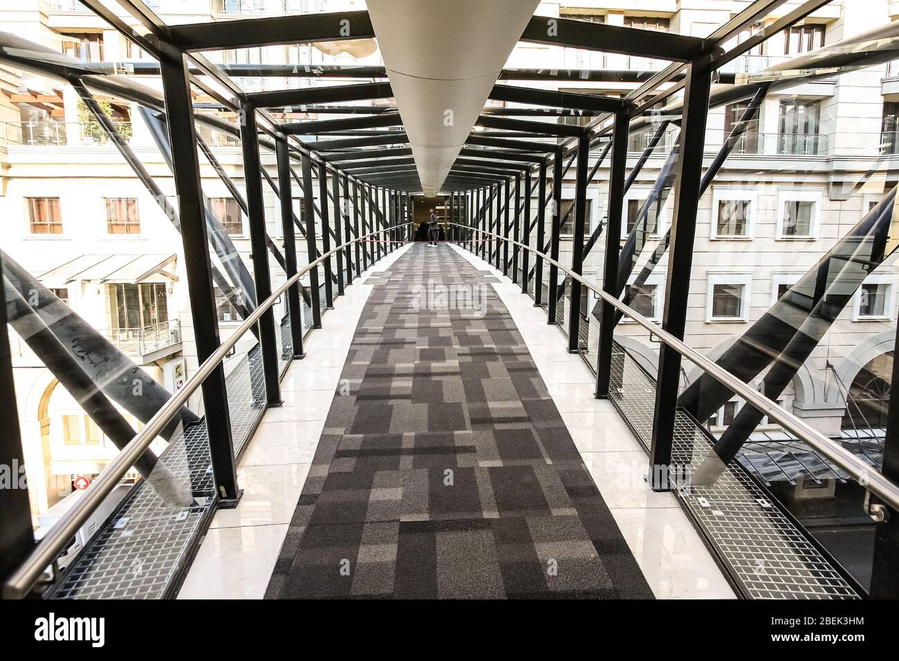 Johannesburg, South Africa - June 4, 2010: Sky bridge walkway entrance ...