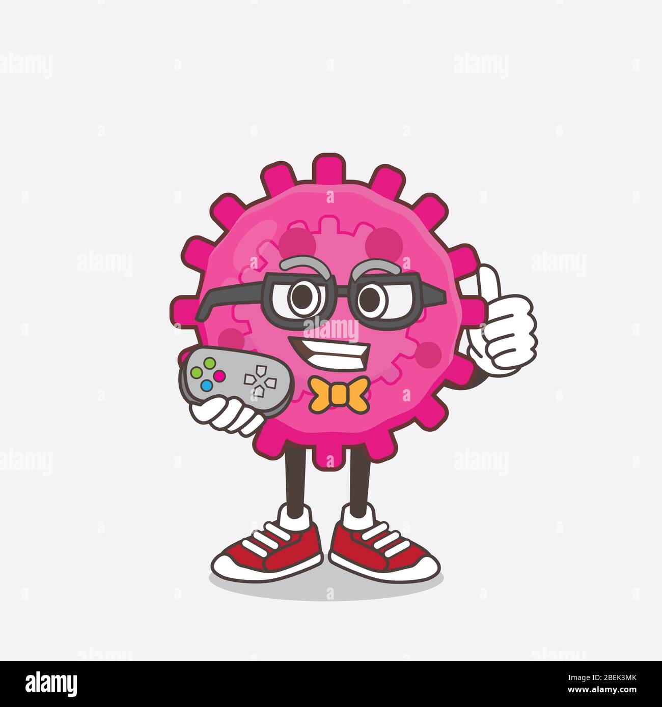 An illustration of Pink Virus cartoon mascot character as attractive ...