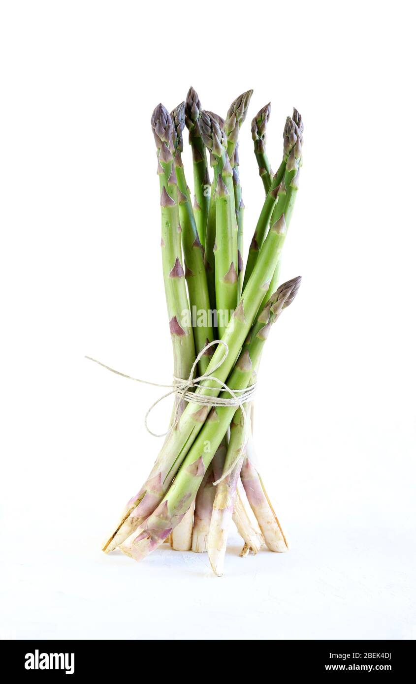 Healthy food cooking concept. Fresh asparagus isolated on white ...