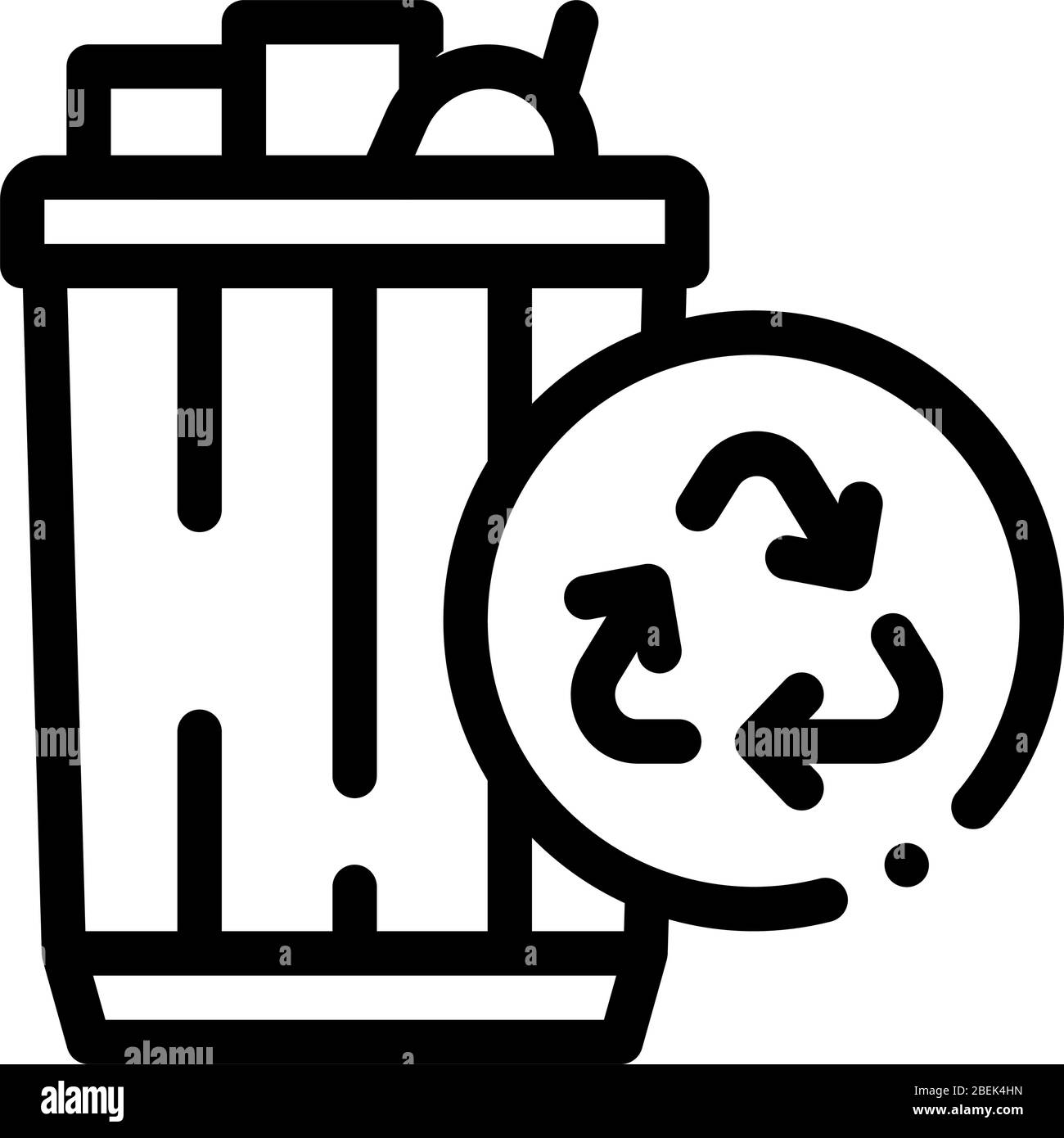 waste recycling icon vector outline illustration Stock Vector Image ...