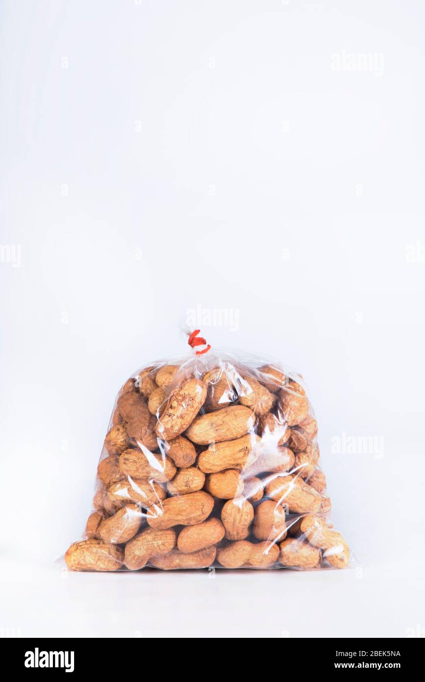 Groundnuts packed in a transparent plastic bag Stock Photo - Alamy