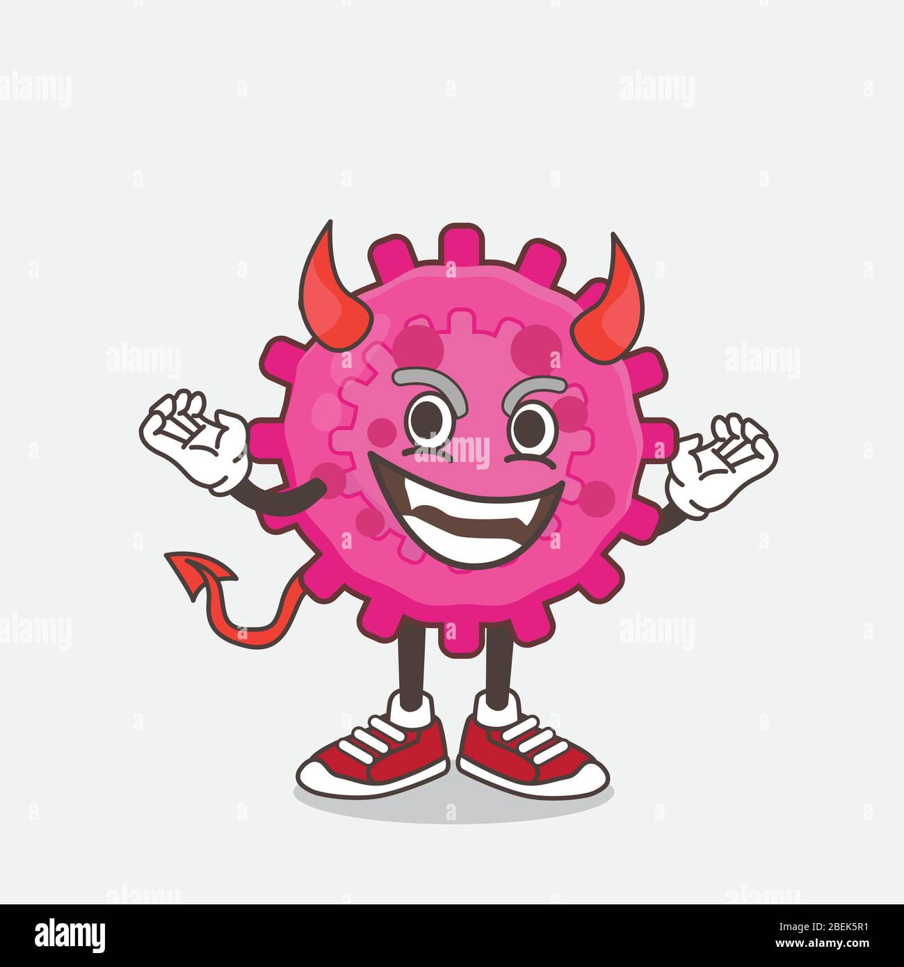 Corona Virus Vector Mascot Illustration with Pose Stock Vector Image ...