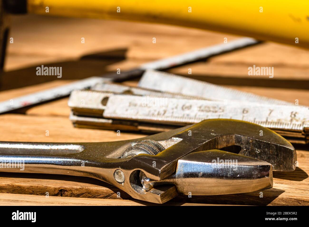 Tools for repair and building. Hummer, adjustable spanner, ruler ...