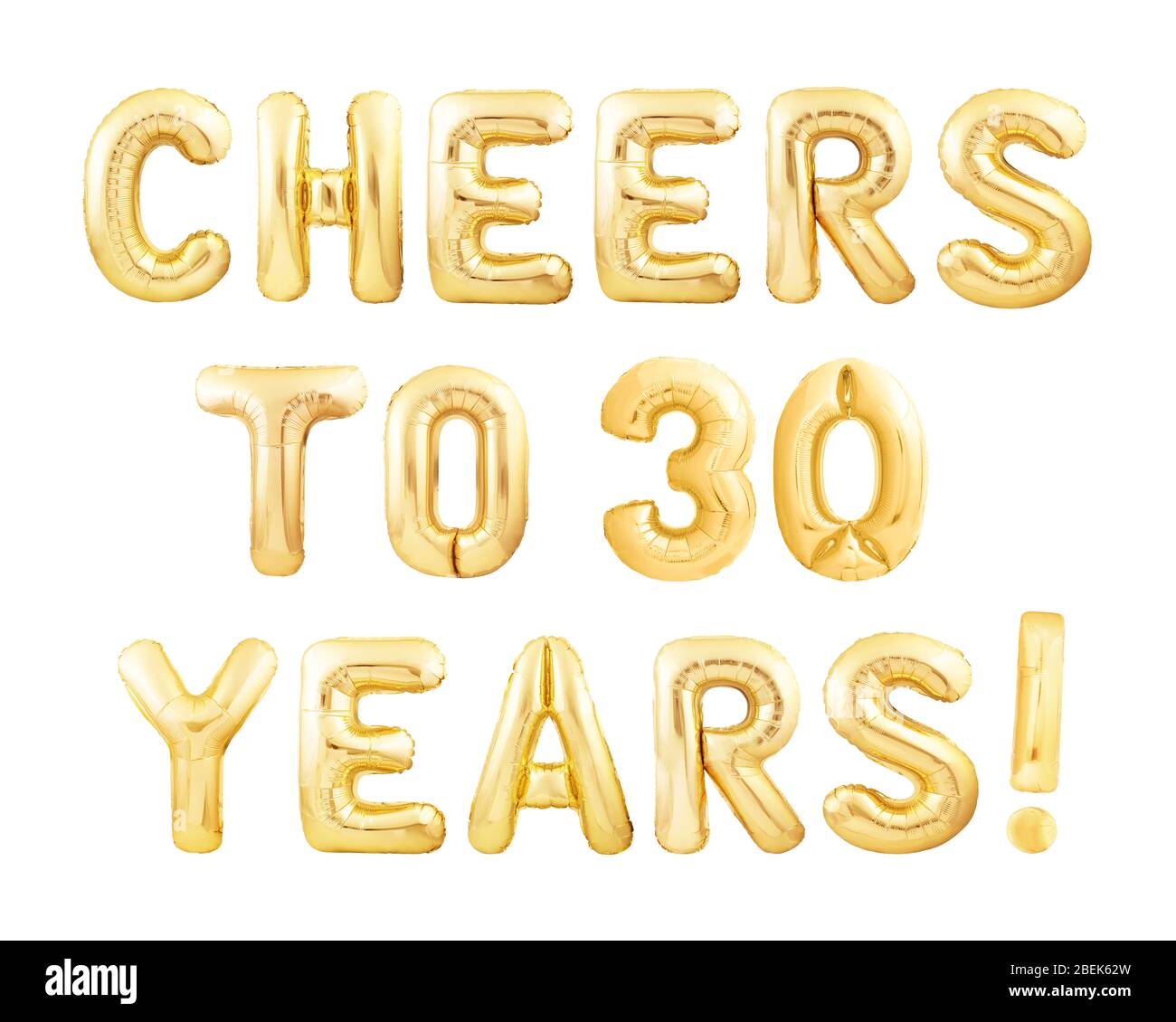 Cheers To 30 Years birthday message made of inflatable balloons ...