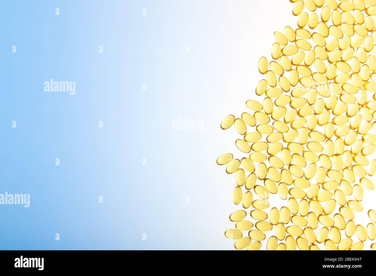Omega-3 on gradient blue background with copy space horizontal shot ...