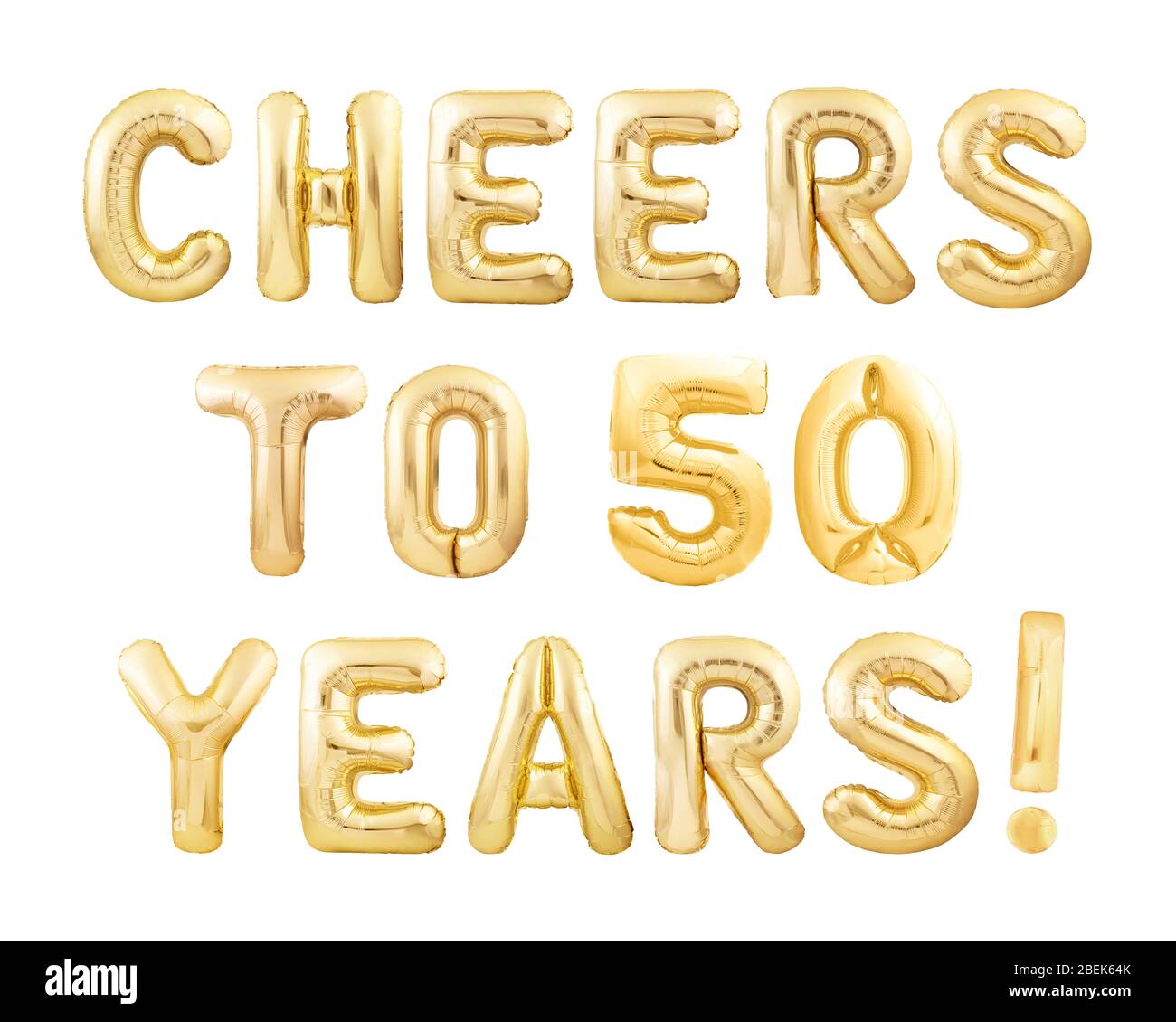 Cheers To 50 Years birthday message made of inflatable balloons ...