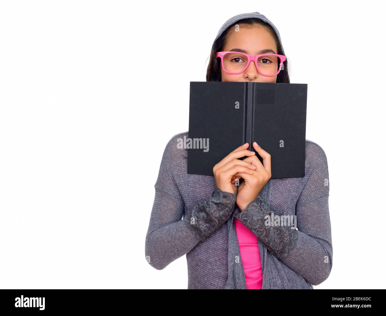 Girl Hiding Face With Book
