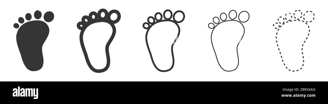 Human footprint vector icons. Set of footsteps symbols on white ...