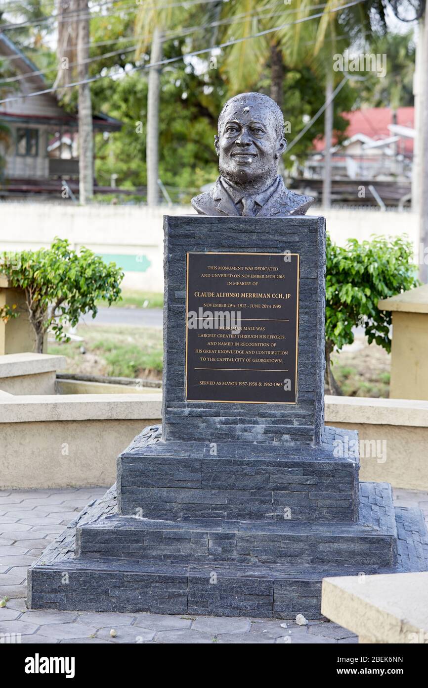 Claude Alphonso Merriman Bust statue in Georgetown Guyana, South ...