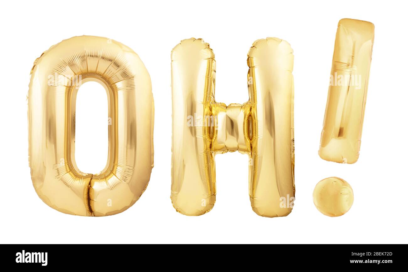 Oh! interjection with exclamation mark made of inflatable balloons ...