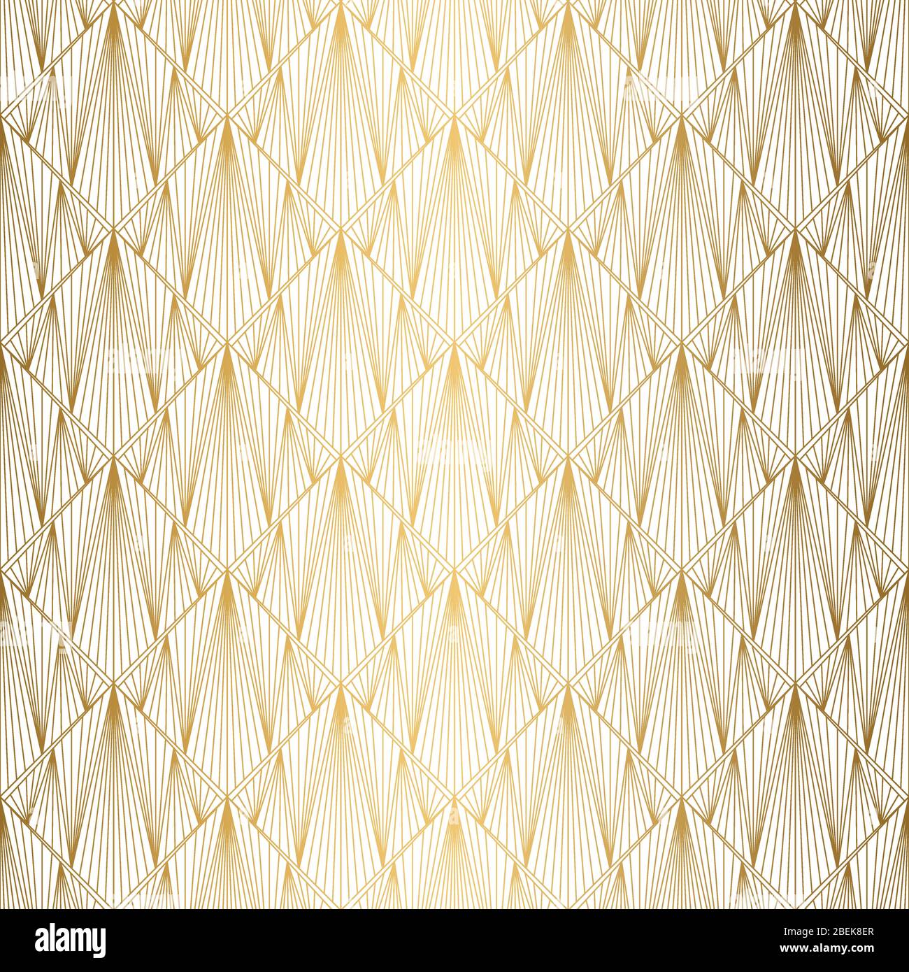 Art Deco pattern. Seamless white and gold background. Wedding ...