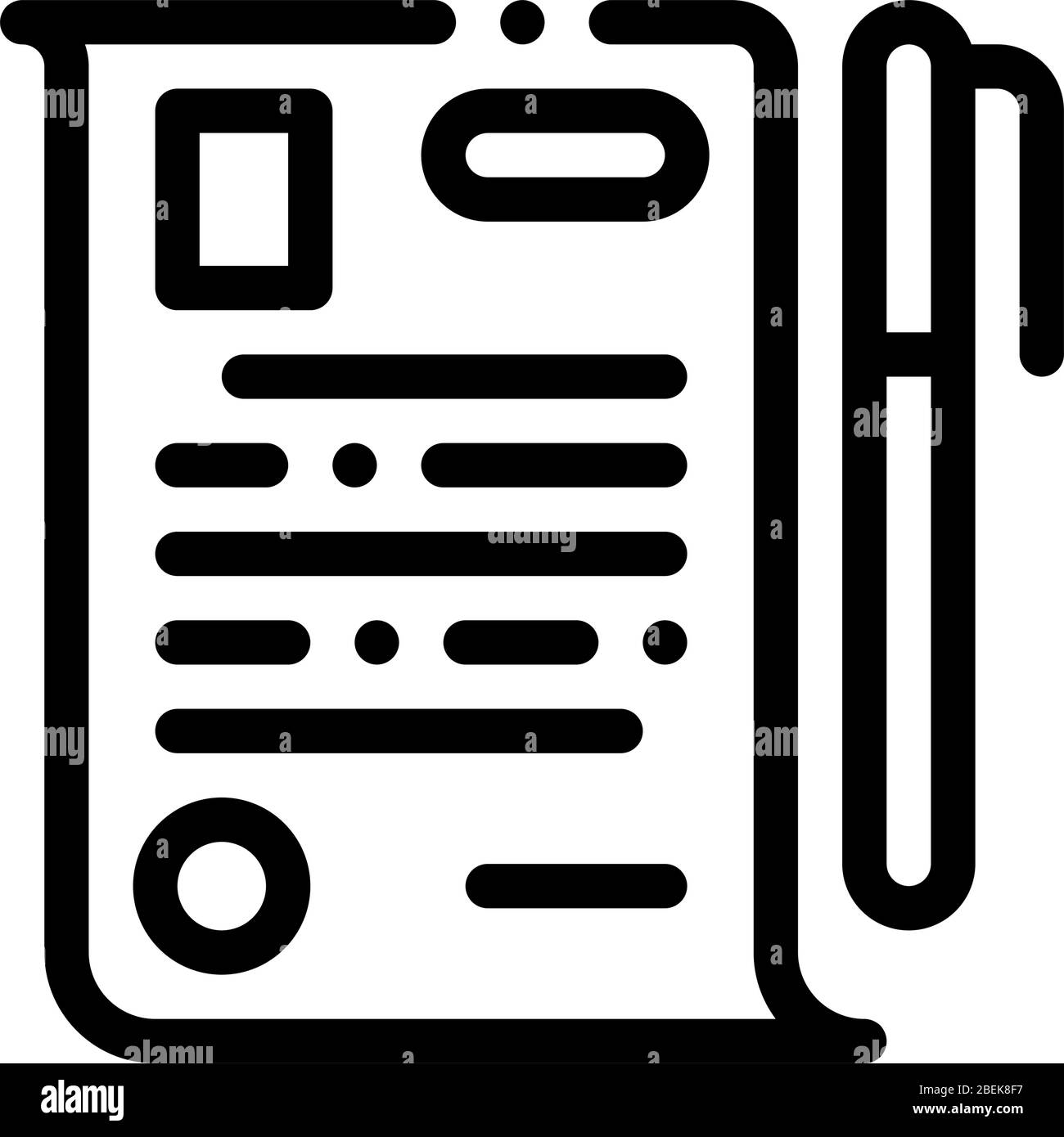 signature paper icon vector outline illustration Stock Vector Image ...