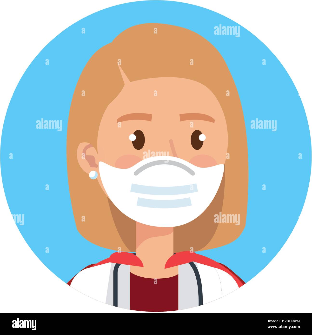 super doctor female with face mask and hero cloak Stock Vector Image ...